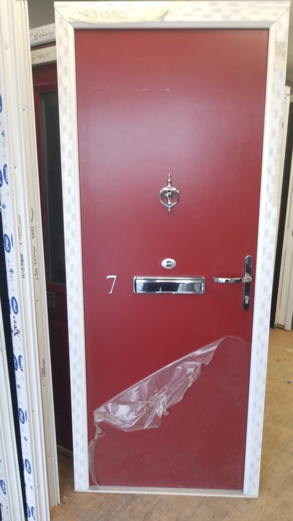 Red Composite Traditional Door 870 x 2080 mm - DOORS 4U
