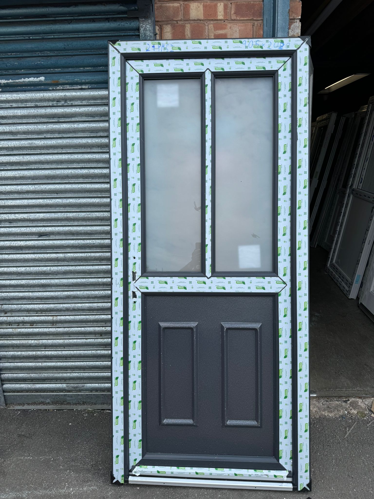 Anthracite Grey Upvc Door 905 X 2020 mm 24PM52 - DOORS 4U