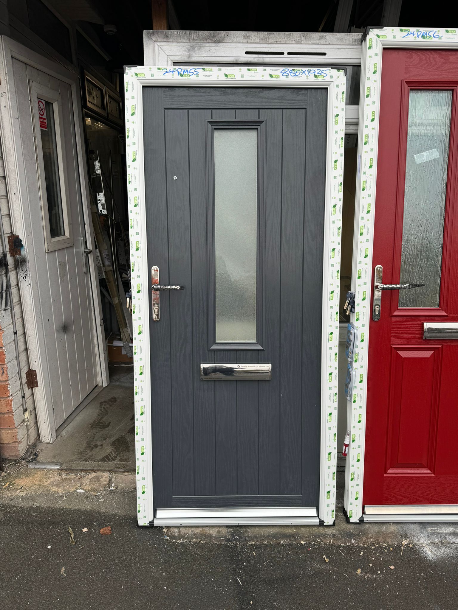 Anthracite Grey Composite Modern Door 880 x 1935 mm 24PM55 - DOORS 4U