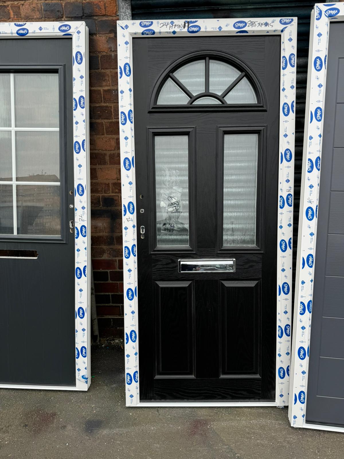 Black Composite Traditional Door 885 x 1995 mm 24HMN11 - DOORS 4U