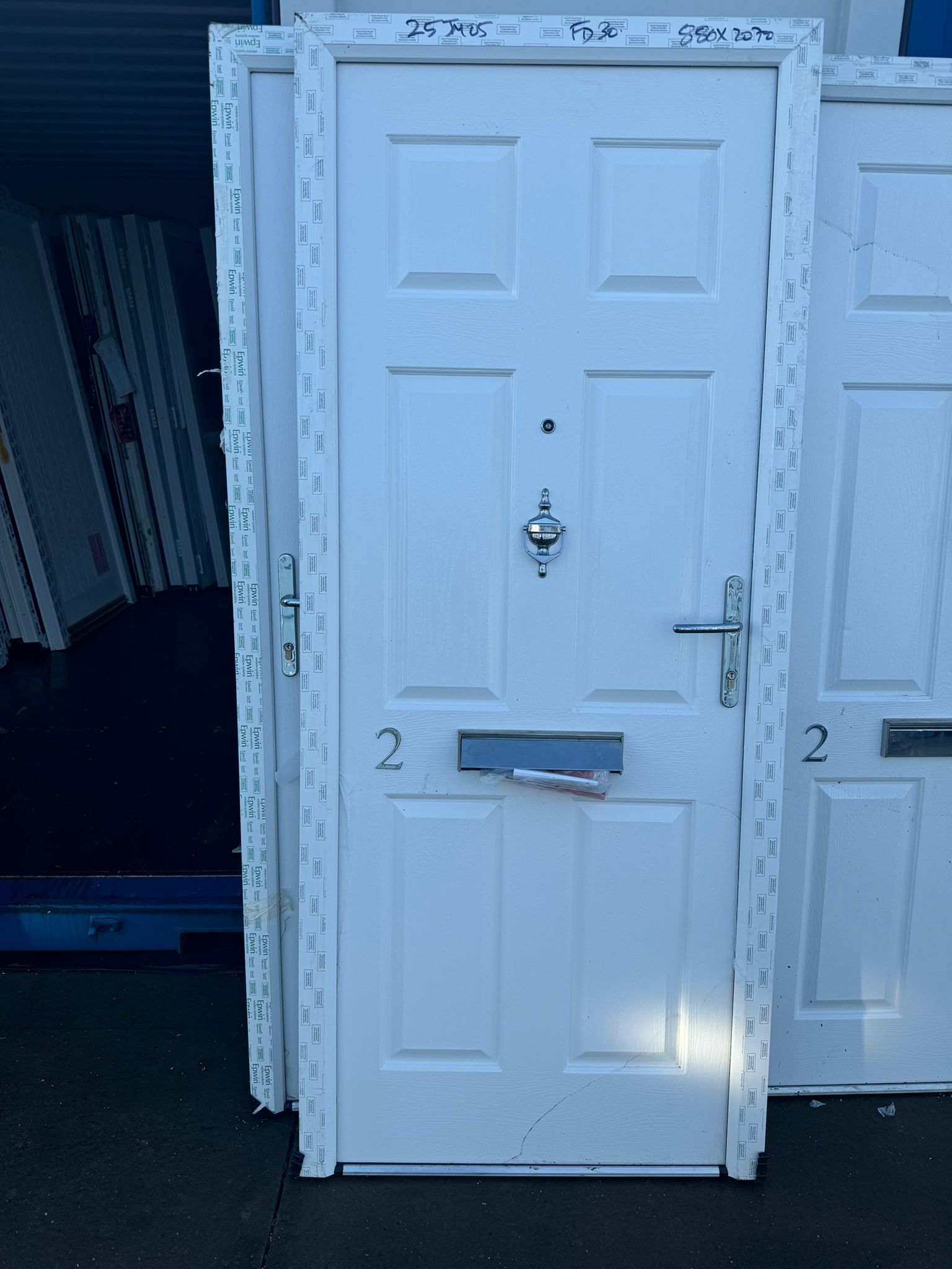 White Composite Traditional FD30 Door 880 x 2070 mm 25JM05 - DOORS 4U