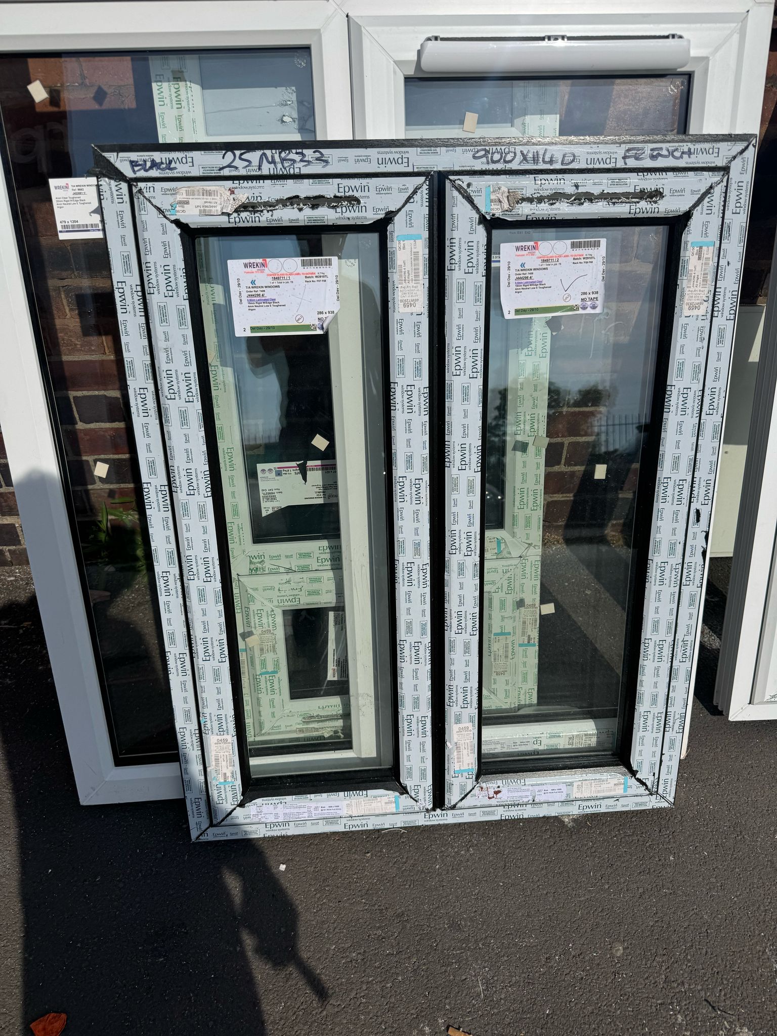 Black Upvc French Window 900 X 1140 mm 25MB33 - DOORS 4U
