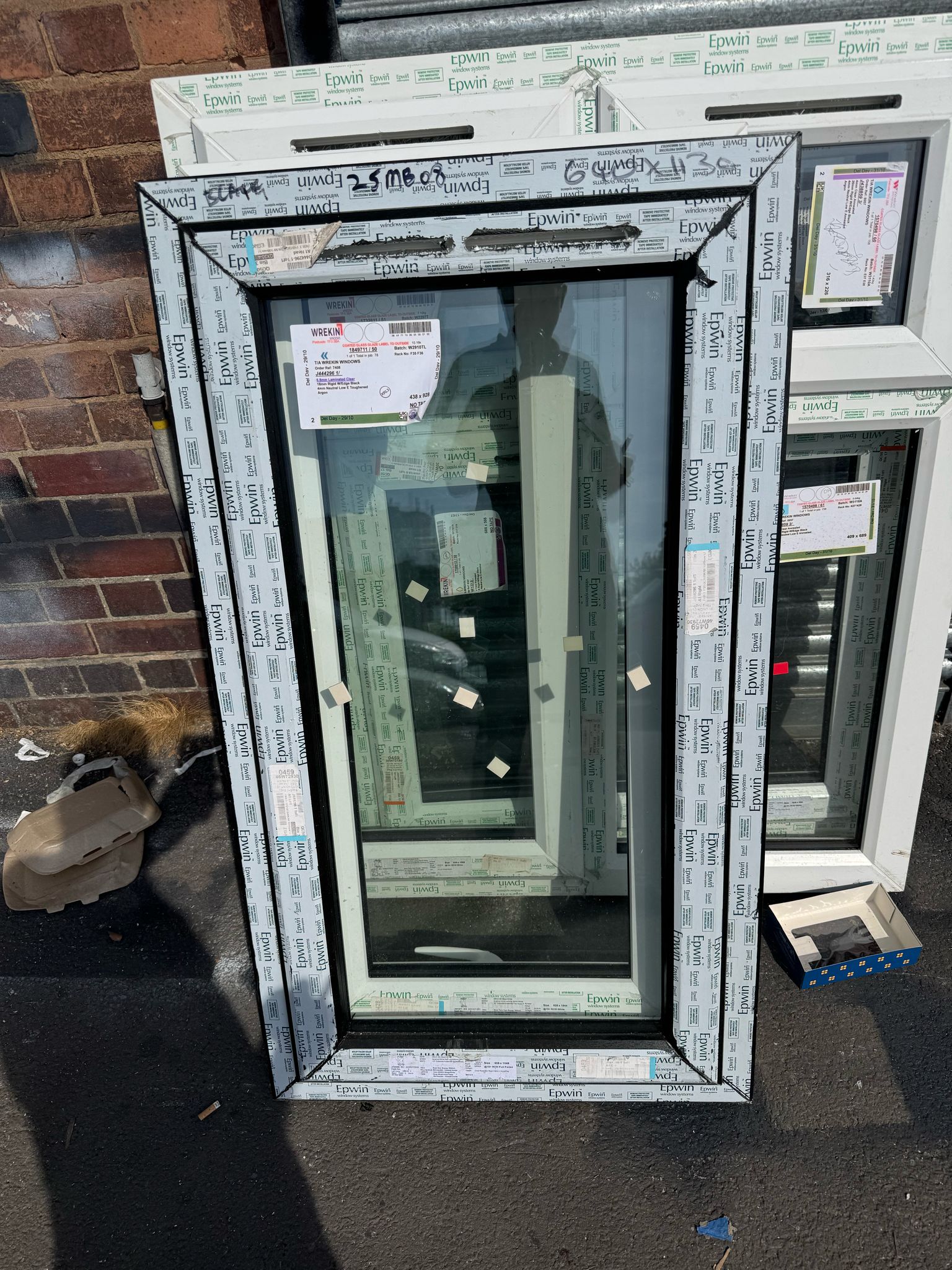 Black Upvc Window 640 X 1130 mm 25MB08 - DOORS 4U