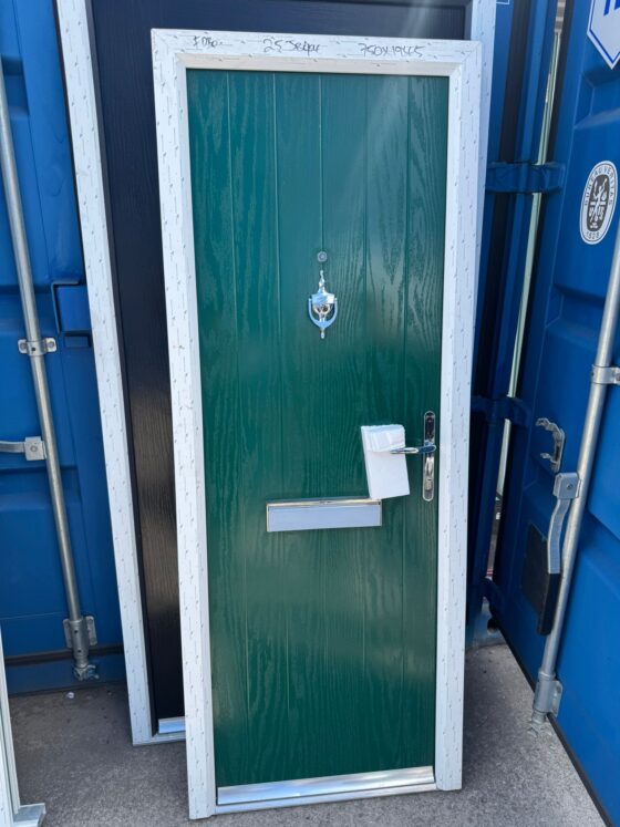 Green Composite Modern FD30 Door 750 x 1945 mm 25JB44 - DOORS 4U