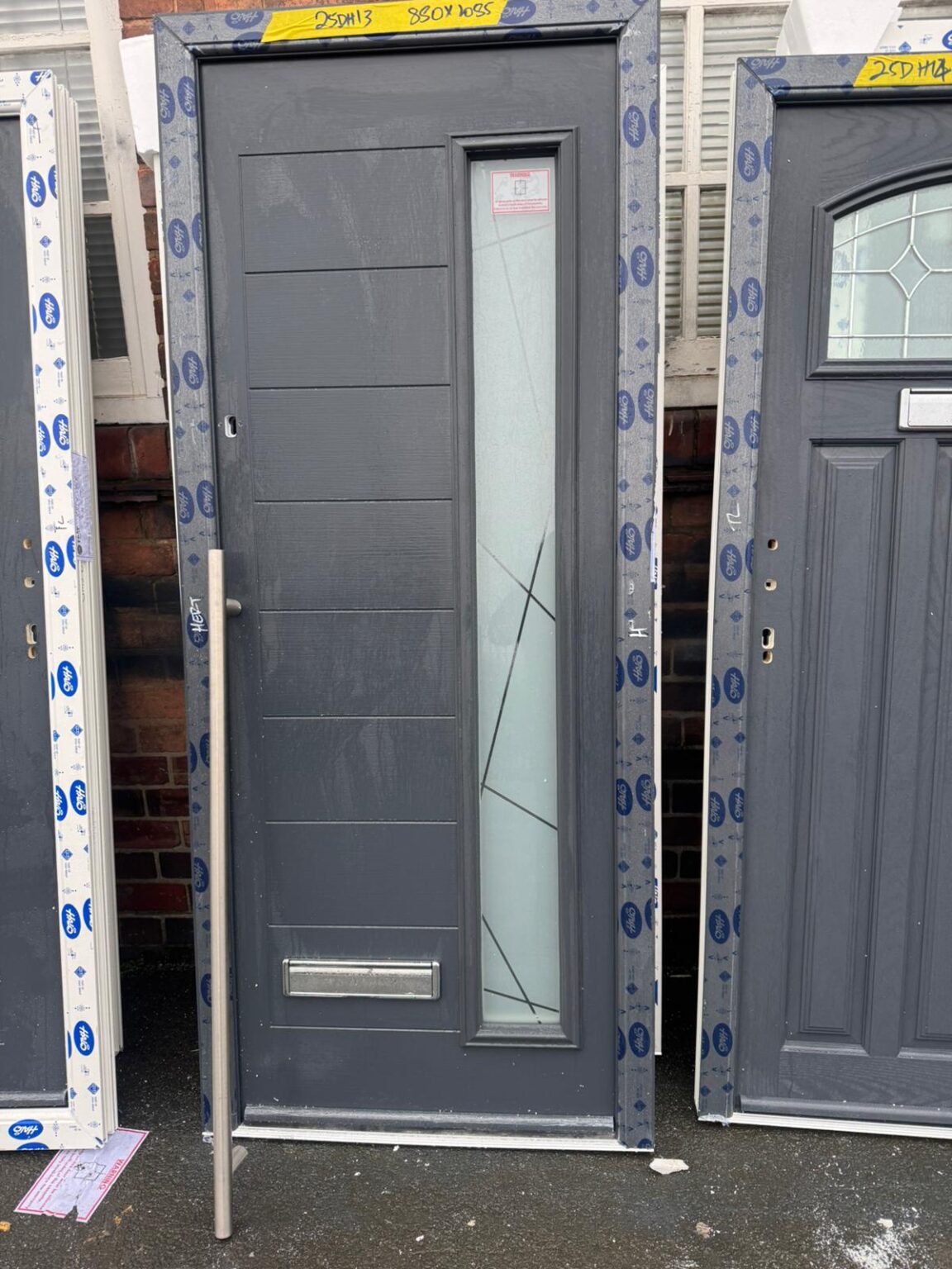 Anthracite Grey Composite Modern Door 880 x 2085 mm 25DH13 - DOORS 4U