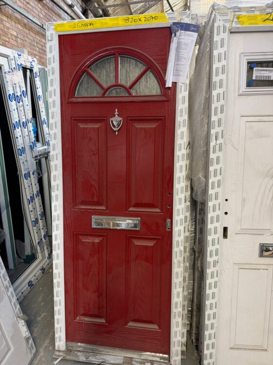 Red Composite Traditional Door 820 x 2070 mm 26MFF19 - DOORS 4U
