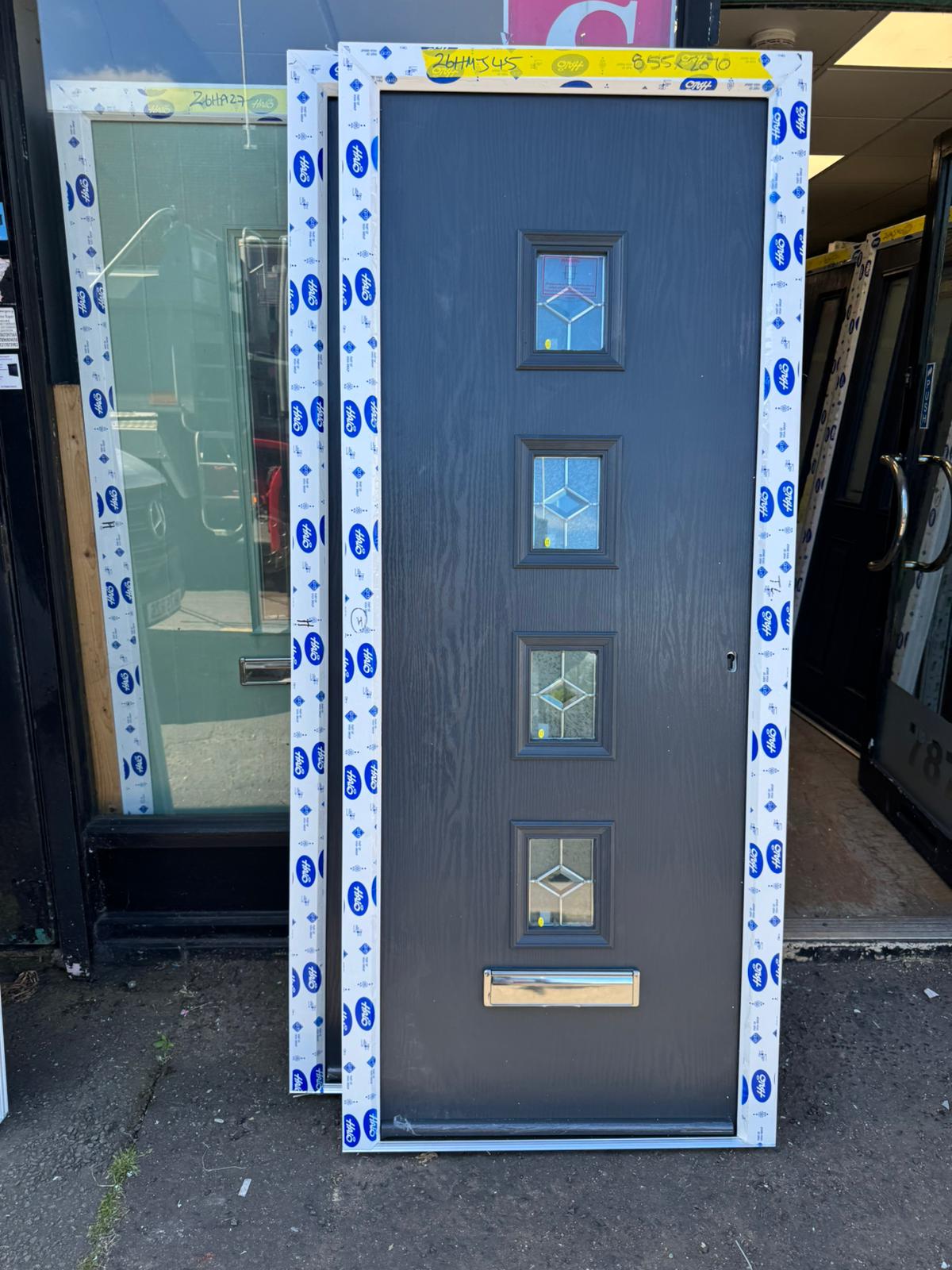 Anthracite Grey Composite Modern Door 855 x 2070 mm 26HMJ45 - DOORS 4U